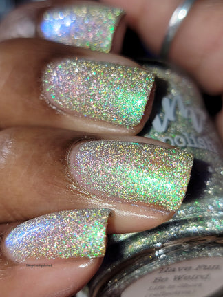 Have Fun. Be Weird. - Green Blue Shimmer - Silver Reflective Nail Poli ...