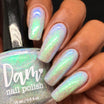 Have Fun. Be Weird. - Green Blue Shimmer - Silver Reflective Nail ...