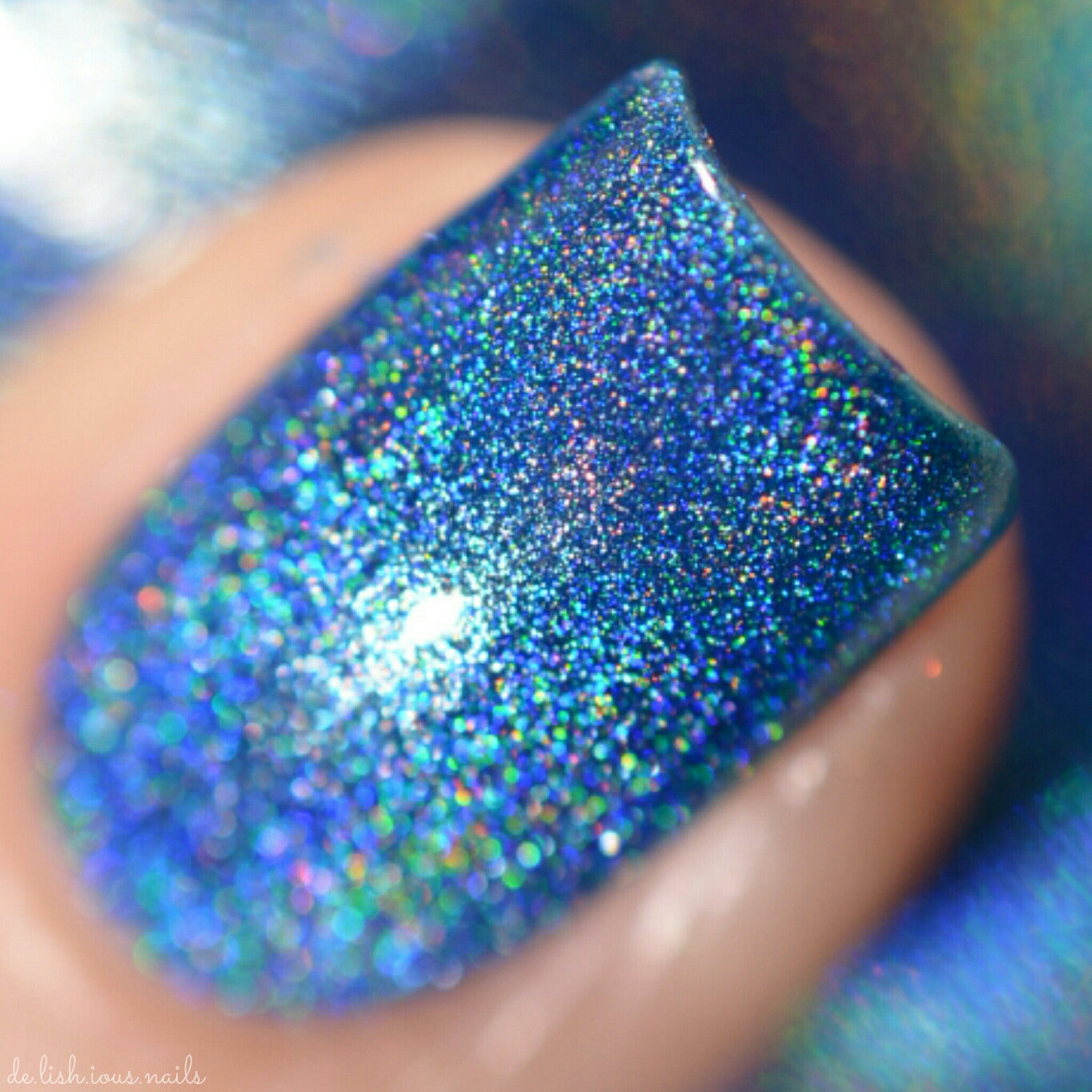 Aquamarine - Blue Holographic Polish - Gemstone Rainbow | Dam Nail Polish