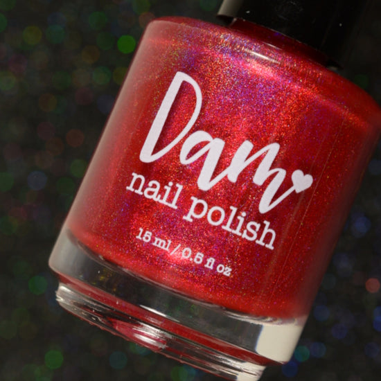 Ruby - Red Holographic Polish - Gemstone Rainbow | Dam Nail Polish