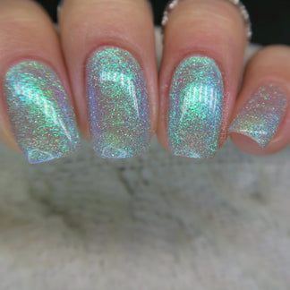 Have Fun. Be Weird. - Green Blue Shimmer - Silver Reflective Nail ...