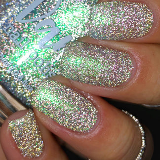 Have Fun. Be Weird. - Green Blue Shimmer - Silver Reflective Nail ...
