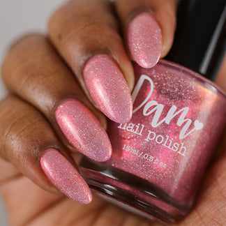 I Wear My ️ On My Nails - Pink Holo Nail Polish - Pink Shimmer Nail ...